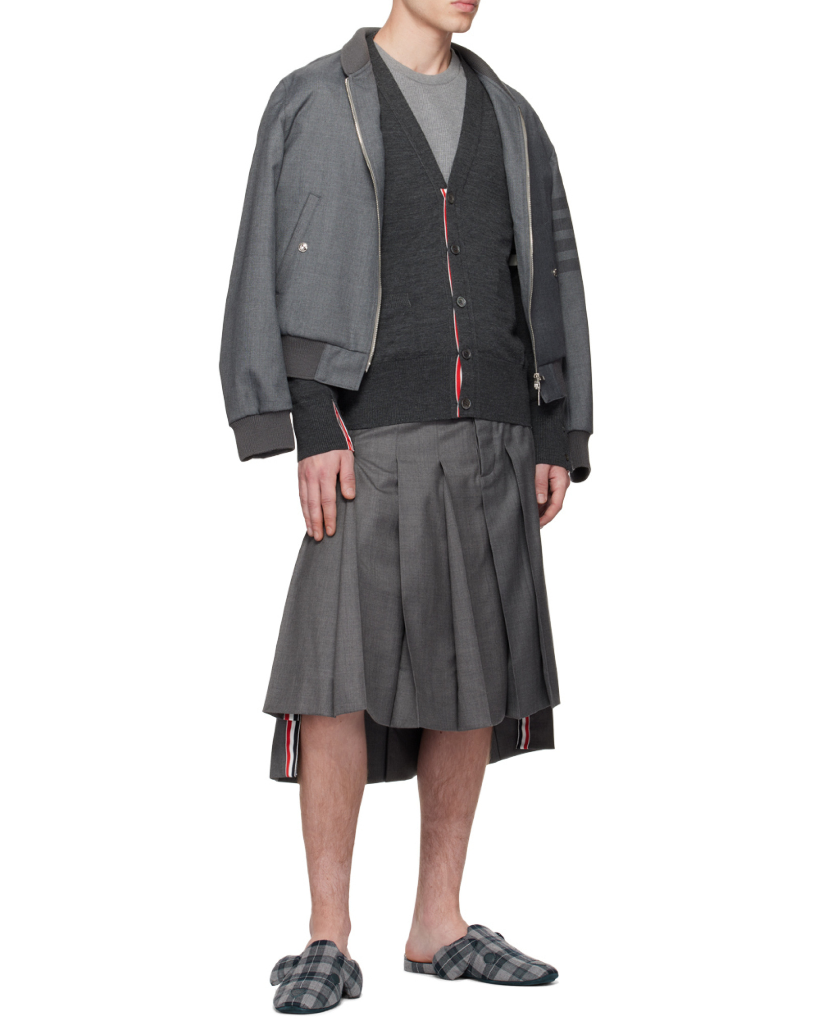 THOM BROWNE Thom Browne 4-Bar Zipped Bomber Jacket